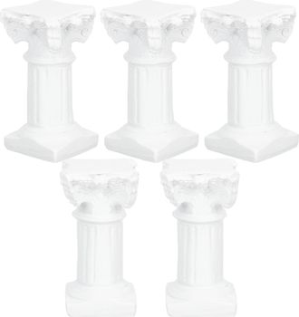Artibetter TOGEVAL Kleiner R&ouml;mische S&auml;ule Dekoration 5 St&uuml;ck aus Robustem Harz Kleine S&auml;ulenstatue als Kerzenhalter und Schreibtischdeko f&uuml;r Wohnzimmer und Mikro