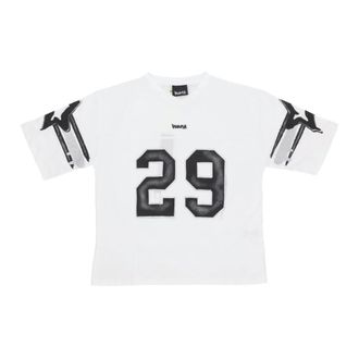 Disclaimer Wei&szlig;es V-Ausschnitt T-Shirt mit Druck - - Tops - Damen - Wei&szlig; - S