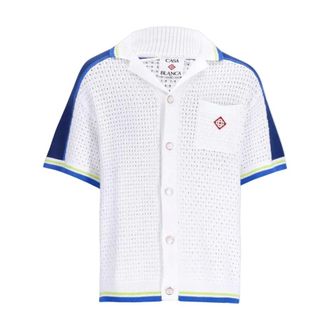 Casablanca Homme, Chemises, Blanc, Taille: M Tennis Crochet Shirt