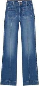 Wrangler Flare Jeans, Solid Blue, 29W x 32L Femmes