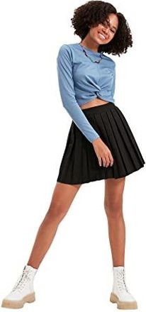 Trendyol Jupe Black Pleated, Noir, 40 Femme