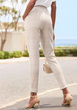 Vivance Jogger Pants mit Karomuster, Schlupfhose, enge Passform, casual-chic