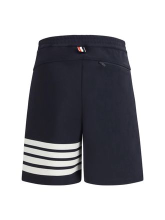 Thom Browne Mens 4-Bar Technical Shorts Navy Viscose; Polyamide; Lycra Bermuda