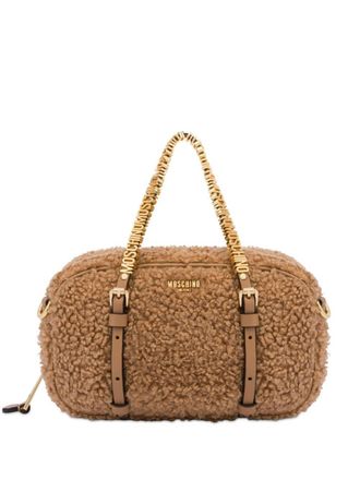 Moschino Shopper aus Fleece - Braun
