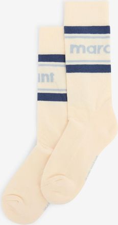 Isabel Marant Chaussettes Dona - Homme - Écru Et Bleu - Isabel Marant