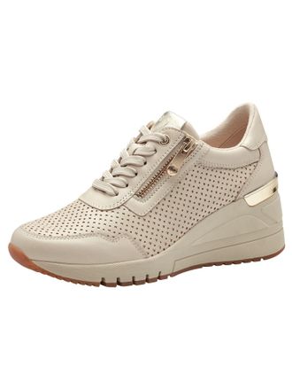 Marco Tozzi Damen Wedge Sneaker mit Lederanteil mit Keilabsatz, Beige (Cream Comb), 40 EU