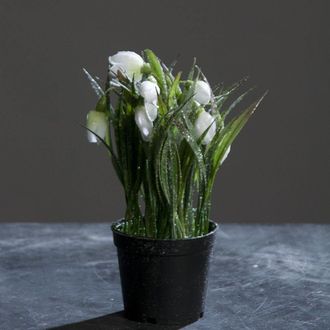 DPI Kunstblume Schneeglöckchen Glockenblume, 20 cm, grün/weiß, 1 stück