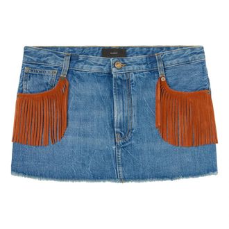Alanui Golden Dusk Denim Minirock - - Skirts - Damen - Blau - W27