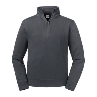 Russell Athletic Russell - Authentic Sweatshirt mit kurzem Rei&szlig;verschluss f&uuml;r Herren (Grau)