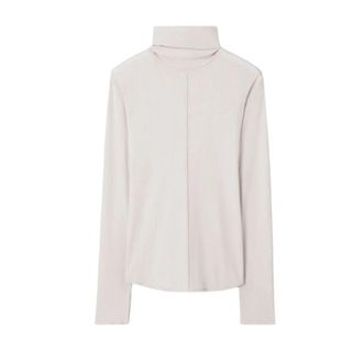 Tory Burch Fein gerippter Rollkragenpullover - - Knitwear - Damen - Grau - L