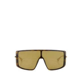 Alexander McQueen Havana T-Bar Visor Sonnenbrille - - Accessories - Herren - Braun - ONE SIZE