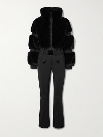 Goldbergh Combinaison De Ski En Poils Synthétiques Et En Tissu Technique Stretch À Ceinture Lieke - Noir