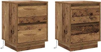 vidaXL Nachttisch mit 2 pcs Altholz 39 x 34,5 x 50 cm Holzwerkstoff vidaXL