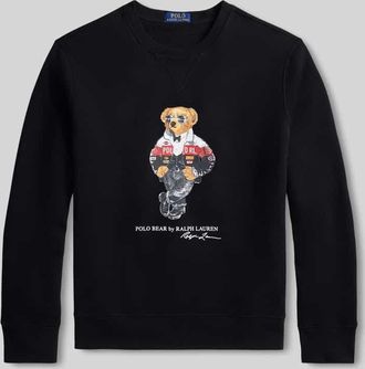 Polo Ralph Lauren Regular Fit Sweatshirt mit ikonischem B&auml;ren-Motivprint aus Baumwollmix