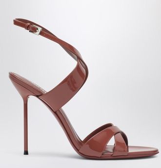 PARIS TEXAS Lidia sandals in Desert Rose patent leather