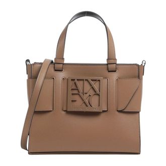 A|X Armani Exchange Sac cabas moyen avec d&eacute;tails contrastants - Femme - Sacs - Beige - Taille: ONE Size