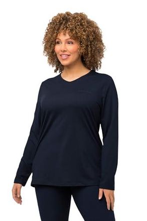 Ulla Popken T- Shirt de Ski Fonctionnel Loop, Marine, 52-54 Femme