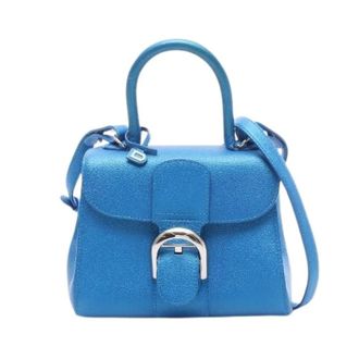 Delvaux Sac &agrave; main 2way en cuir Brillant PM doccasion - Femme - Pre-owned - Bleu - Taille: ONE Size