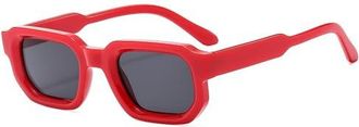 Generic Lunettes De Soleil Carr&eacute;es &Agrave; Monture Fine For Hommes Et Femmes, Id&eacute;ales For Les D&eacute;placements F&ecirc;tes En Ext&eacute;rieur(Red)