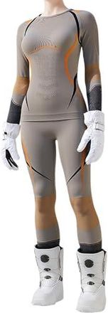 Generic 2026 Combinaison Thermique de Ski Femme sous-V&ecirc;tement Chaud Sportif Veste et Collant pour Conditions Hivernales