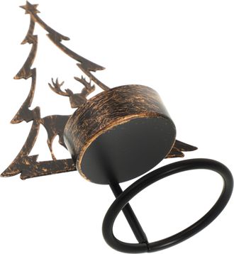 Aboofan Kerzenhalter Aus Eisen Für Weihnachten Dekorativer Kerzenständer Mit Runder Basis Tischdekoration Als Geschenk Für Freunde Temperaturbeständiger Kerze