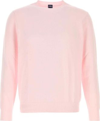 Fedeli Homme, Pulls, Rose, Taille: XL Pull en coton rose pastel
