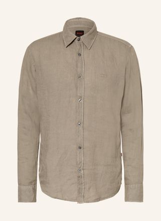 HUGO BOSS Leinenhemd Relegant Regular Fit gruen