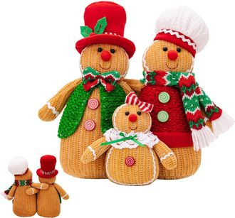 Generico Weihnachtsdekorationen, Herrenfiguren, Familienset f&uuml;r Schaufenster, Puppengeschenke, 3-teilig, Brotfiguren - Heimdekoration