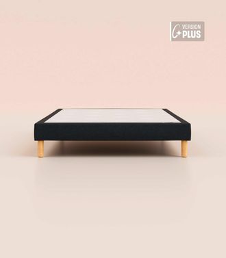 Tediber Sommier tapissier 140x190 cm Plus - Bibloc - Noir anthracite - Bois responsable - Qualit&eacute; h&ocirc;teli&egrave;re - Fait en France et en Belgique - Tediber