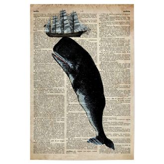 artboxONE Poster 30x20 cm Tiere Riesiger Wal hochwertiger Design Kunstdruck - Bild Meer Meer nautisch