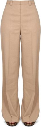Red Valentino Femme, Pantalons, Beige, Taille: 38 FR Pantalon Large en M&eacute;lange de Laine