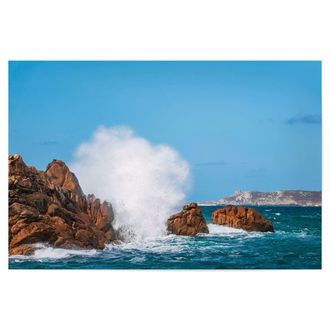 artboxONE Poster 45x30 cm Natur Atlantikküste mit Welle - Bild küste atlantischer Ozean Bretagne