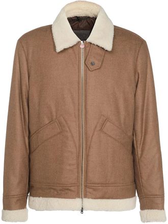 Kiton Jacke mit Shearling-Detail - Braun