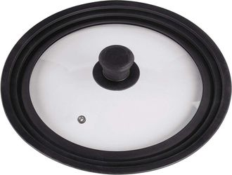 XAVAX Universaldeckel (Silikonring für Töpfe und Pfannen mit 24, 26 und 28 cm Durchmessser, Dampfloch, abgestuftes Randdesign, Glas, spülmaschinengeeignet, 