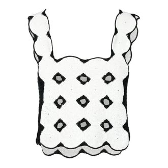 Alpha Studio Femme, Tops, Noir, Taille: 38 FR Top en Crochet M&eacute;lange Lin et Coton