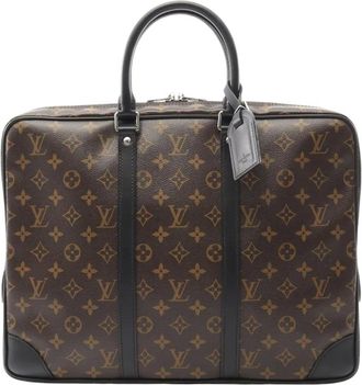 Louis Vuitton 2013 Monogram Macassar Porte-Documents Voyage GM Aktentasche - Braun