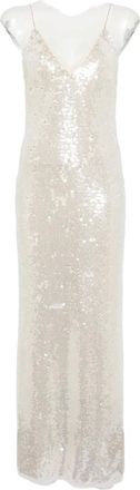 Forte_Forte Femme, Robes, Blanc, Taille: 40 FR Slip Dress Liquid Sequins
