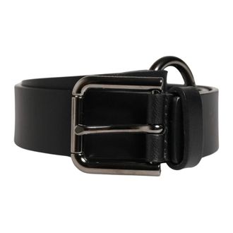 Dolce & Gabbana Kalbsleder G&uuml;rtel mit Metallschnalle - - Accessories - Herren - Schwarzk - ONE SIZE