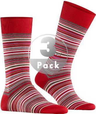Falke Herren Socken rot Baumwolle gestreift