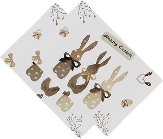 Garneck 2 St&uuml;ck Tischsets aus Leinen mit Osterhasenmuster Dekorative Platzsets f&uuml;r Ostertisch Hitzebest&auml;ndig und Abwaschbar f&uuml;r Zuhause und Restaurant