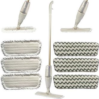 Salter Salter COMBO-8797 Spray Mop - Flat Mop with Built-In Spray Function, Includes Cleaning and Polishing Pad, Ideal for Laminate, Wood and Tiled Floors, 6