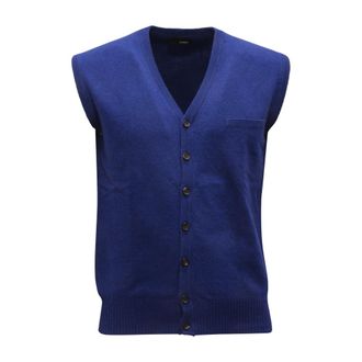 Tonello Homme, Vestes, Bleu, Taille: S M0032 01M0520 Gilet en laine et cachemire