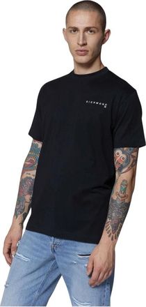 John Richmond Homme, Tops, Noir, Taille: 2XL T-shirt &agrave; Manches Courtes avec Logo et Design &Eacute;pur&eacute;