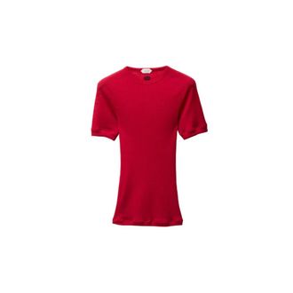 Versace Embroidered Wool Ribbed Knit T-Shirt - - Tops - Damen - Rot - S