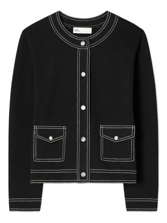 Tory Burch Cardigan mit aufgestickten Taschen - Schwarz