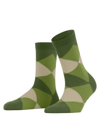 Burlington Damen Socken Bonnie W Sso Baumwolle gemustert 1 Paar, Grün Fir Green 7656, 36-41