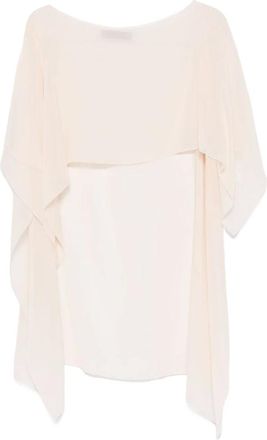 D.exterior Femme, Blouses et Chemises, Beige, Taille: 40 FR &Eacute;charpe Blanche Asym&eacute;trique Design Cape