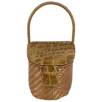 Fendi Sac &agrave; main en lin Pre-owned - Femme - Pre-owned - Brun - Taille: ONE Size