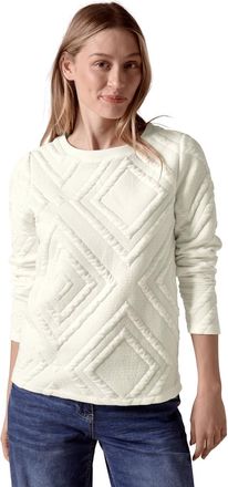 Cecil Damen B322263 Shirt mit 3D Strukturmuster, Vanilla White, XXL