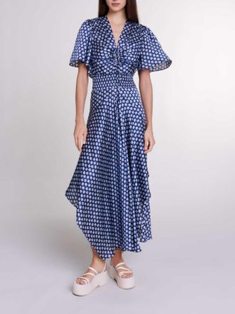 Maje Langes Bedrucktes Kleid - Clover Marine/ecru - Gr&ouml;&szlig;e 32 - Maje